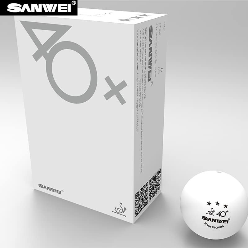 3 STARS ITTF PLASTIC 40+ SEAMLESS BALLS - SANWEI Sport